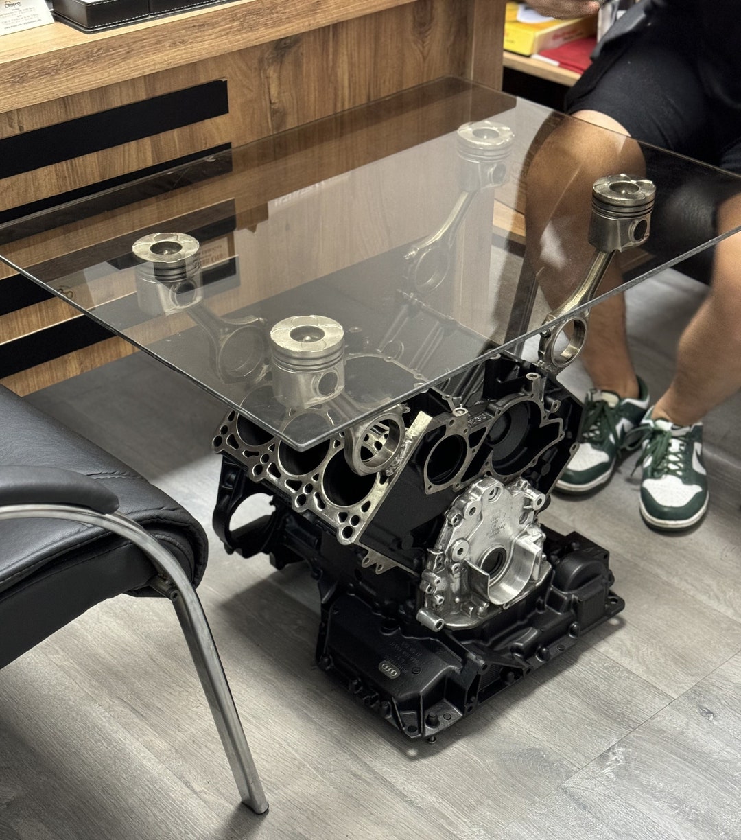 V6 Engine Block Table // Customizable Man Cave Furniture // Handmade ...