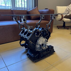 V6 Engine Block Table // Customizable Man Cave Furniture // Handmade ...