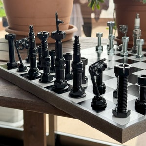 Spark Plug Chess Set | Real Car Engine Parts | Industrial Chess Board ...