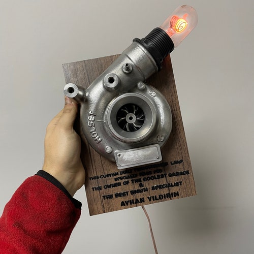 Turbo Lamp / Real Car Engine Parts / Black Turbocharger Table Lamp ...