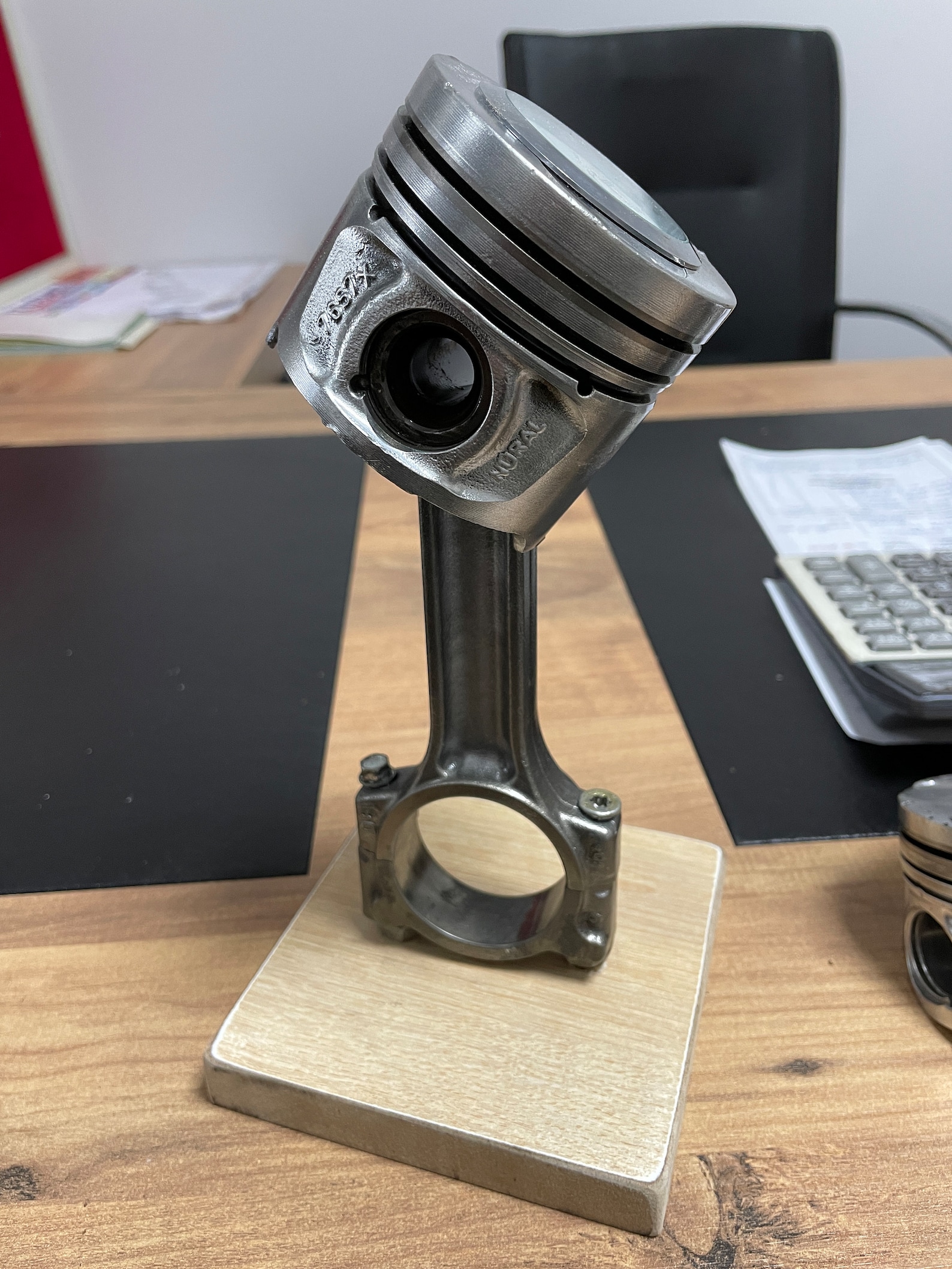 Piston Clock / Wooden Based Piston Clock / Real Car Engine Parts ...