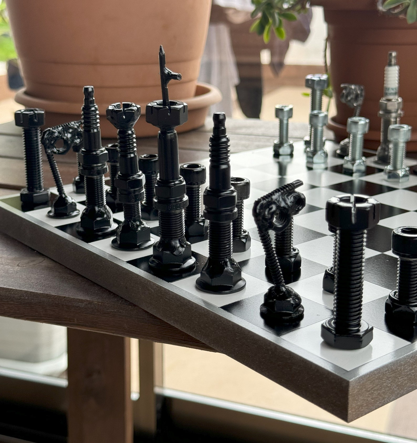 Spark Plug Chess Set | Real Car Engine Parts | Industrial Chess Board ...