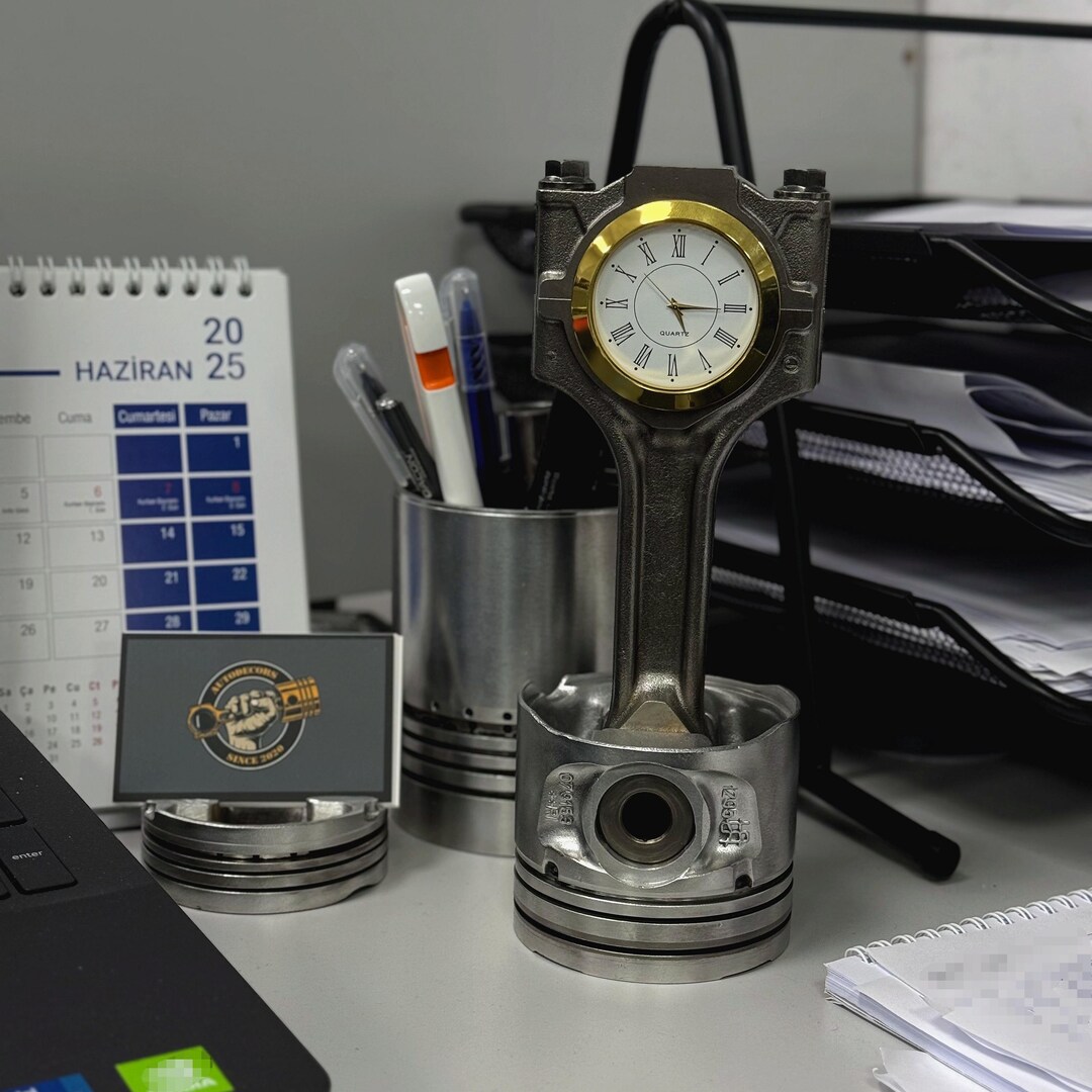Piston Clock | Real Car Engine Parts | Desk Clock - Etsy