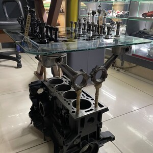 Engine Table With Chess Set // Engine Table / Gearhead / Man Cave ...