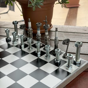 Spark Plug Chess Set | Real Car Engine Parts | Industrial Chess Board ...