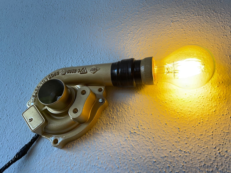 Gold Turbocharger Lamp / Real Car Engine Parts / Turbocharger Wall Lamp ...