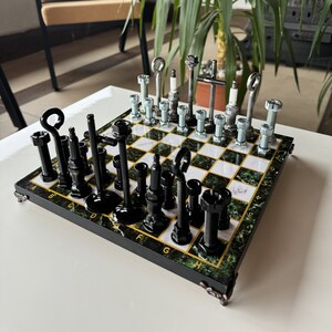 Spark Plug Chess Set | Real Car Engine Parts | Industrial Chess Board ...
