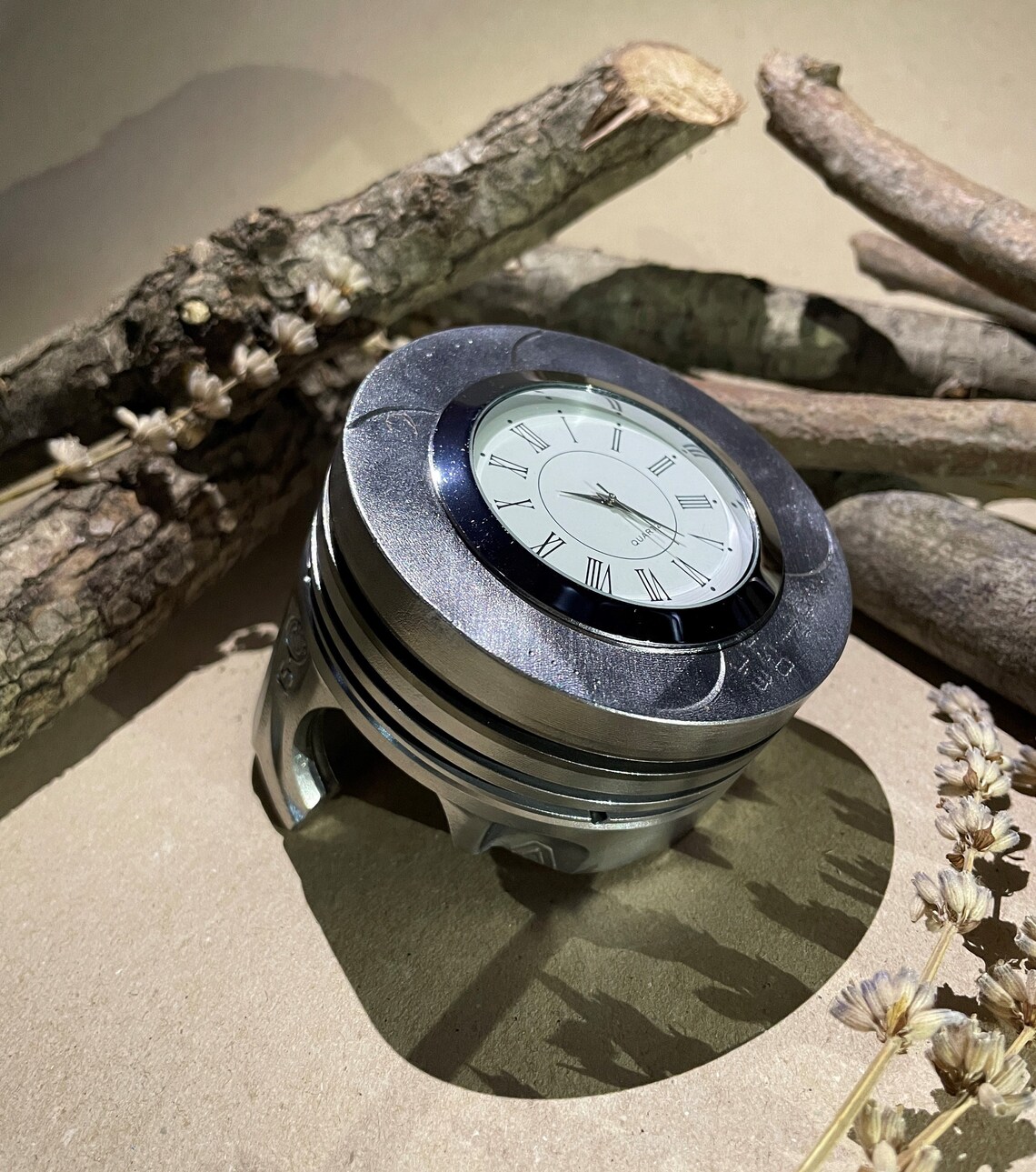 Piston Table Clock / Real Car Engine Parts / Office Clock / - Etsy