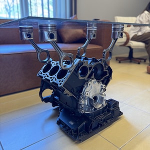 V6 Engine Block Table // Customizable Man Cave Furniture // Handmade ...