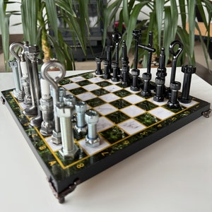 Spark Plug Chess Set | Real Car Engine Parts | Industrial Chess Board ...