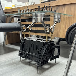 Engine Block Chess Table // Customizable Man Cave Furniture // Handmade ...
