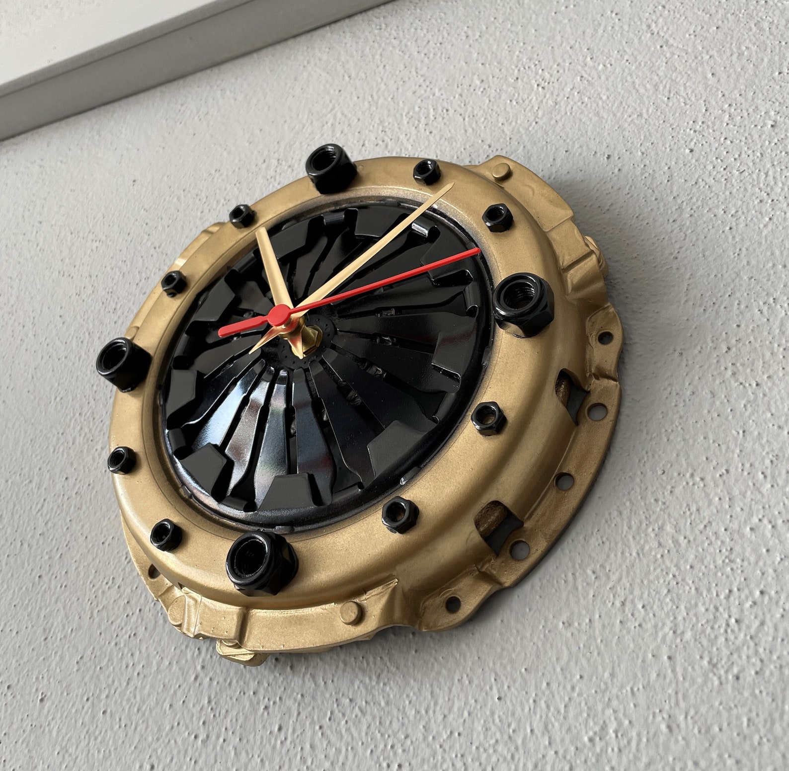 Gold Car Clutch Wall Clock / Large Urban Clock / Handforged Clock ...