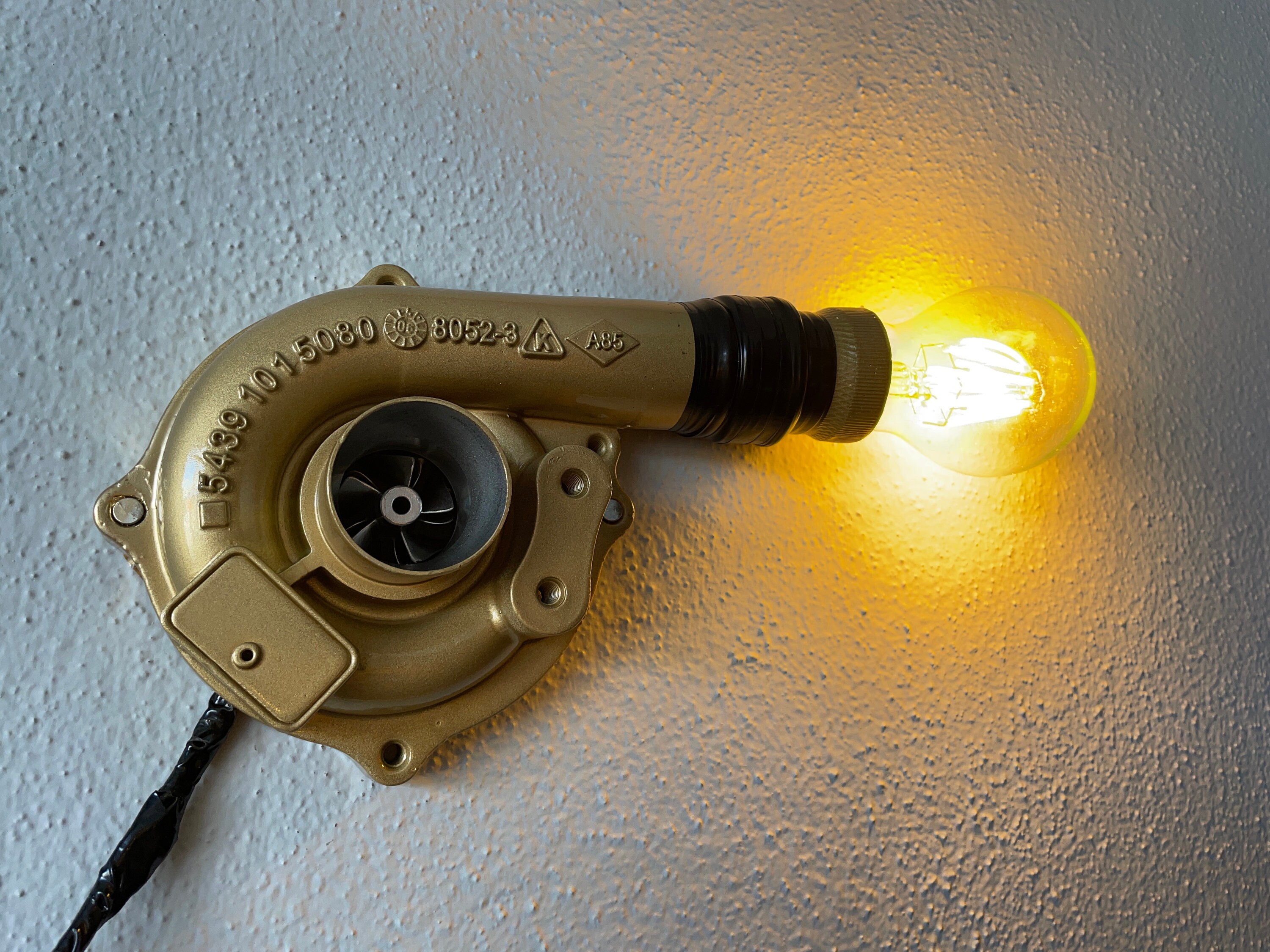 Gold Turbocharger Lamp / Real Car Engine Parts / Turbocharger Wall Lamp ...