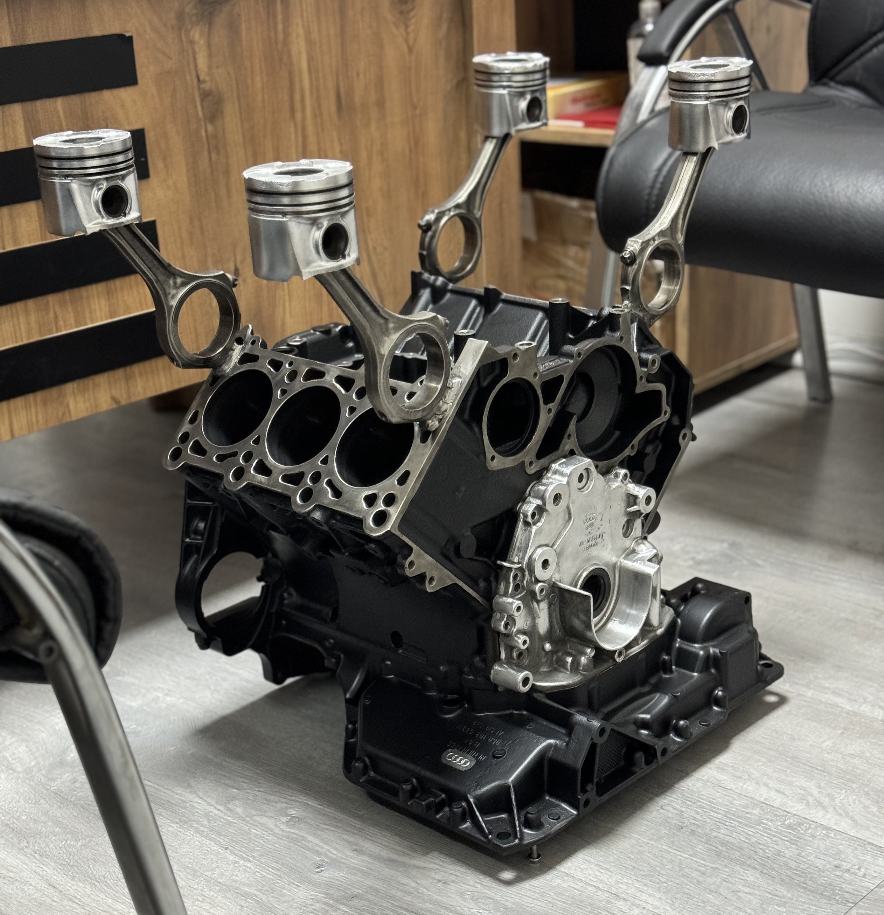 V6 Engine Block Table // Customizable Man Cave Furniture // Handmade ...