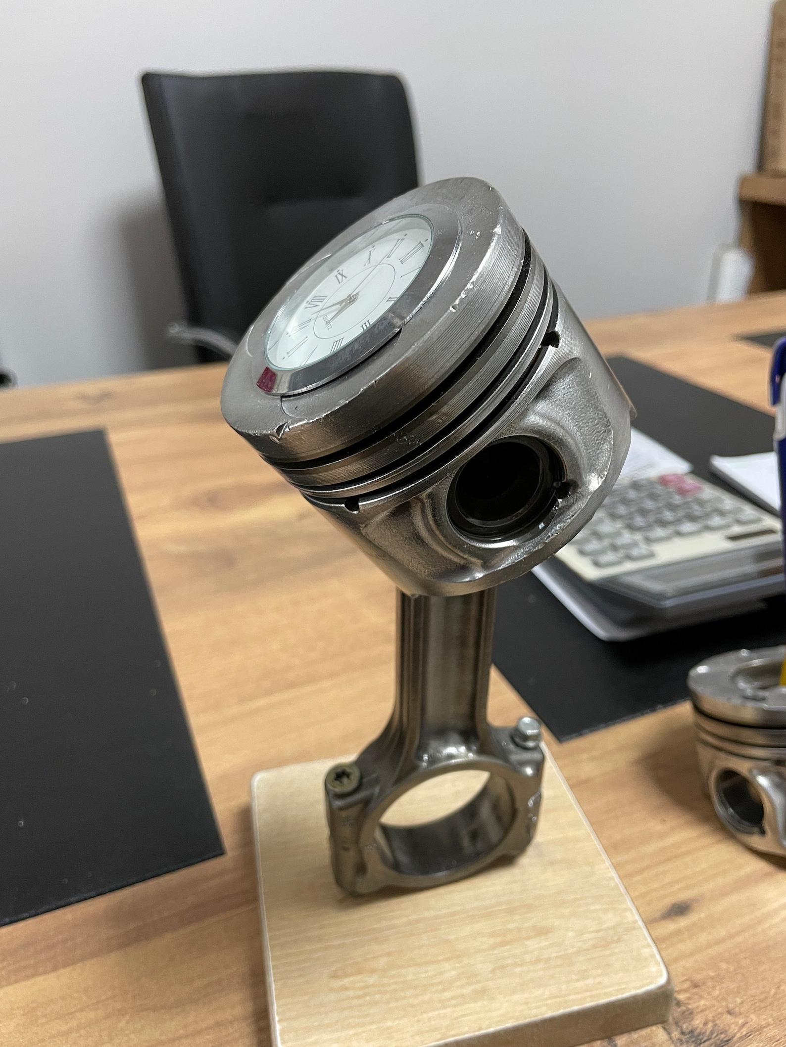 Piston Clock / Wooden Based Piston Clock / Real Car Engine - Etsy