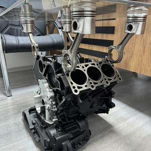 V6 Engine Block Table // Customizable Man Cave Furniture // Handmade ...