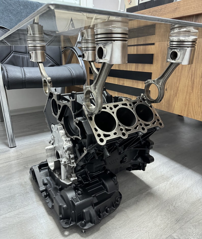V6 Engine Block Table // Customizable Man Cave Furniture // Handmade ...