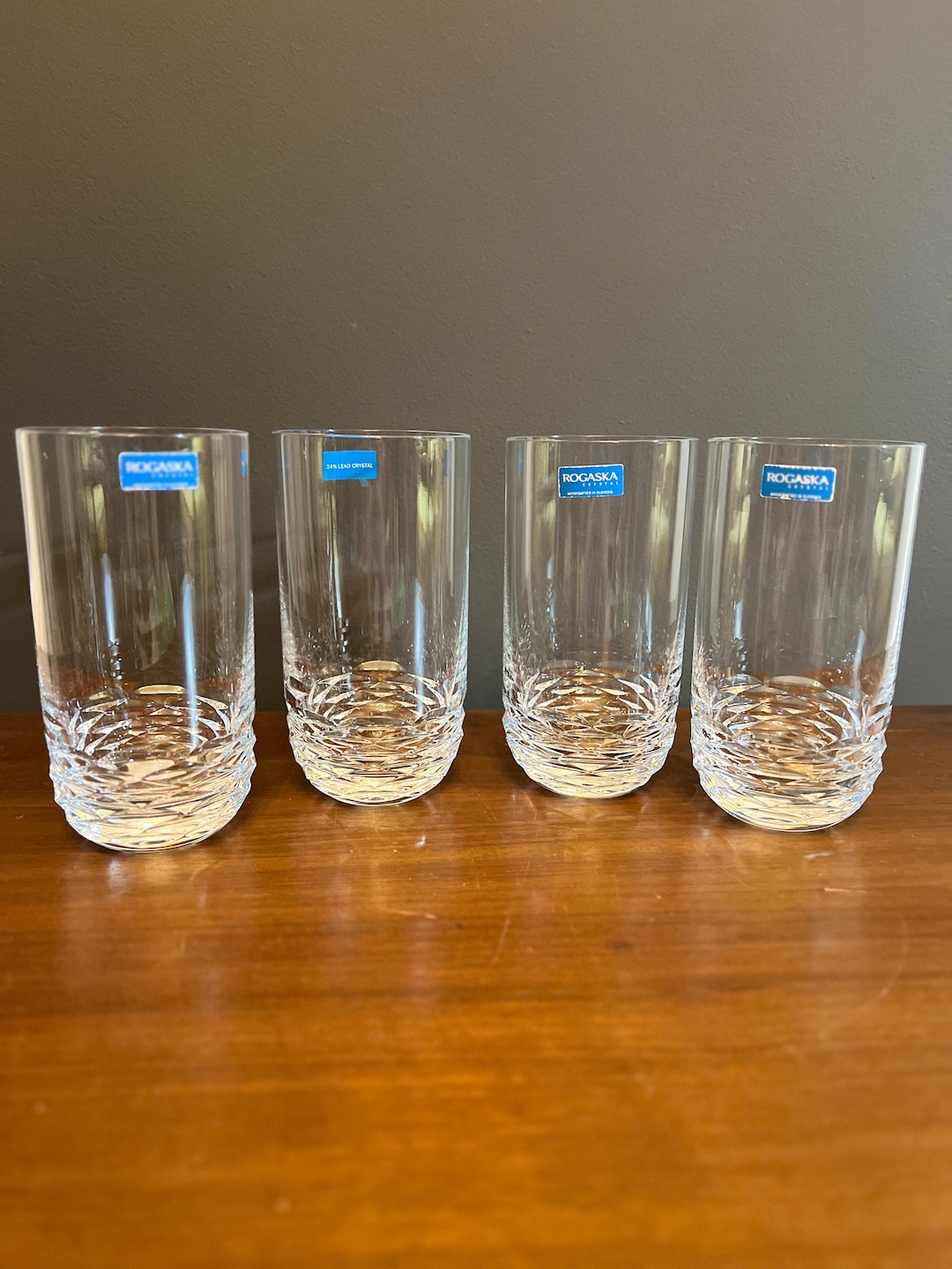 Set of 4 Rogaska Reflection Crystal Highball Glasses Tumblers. Rogaska ...
