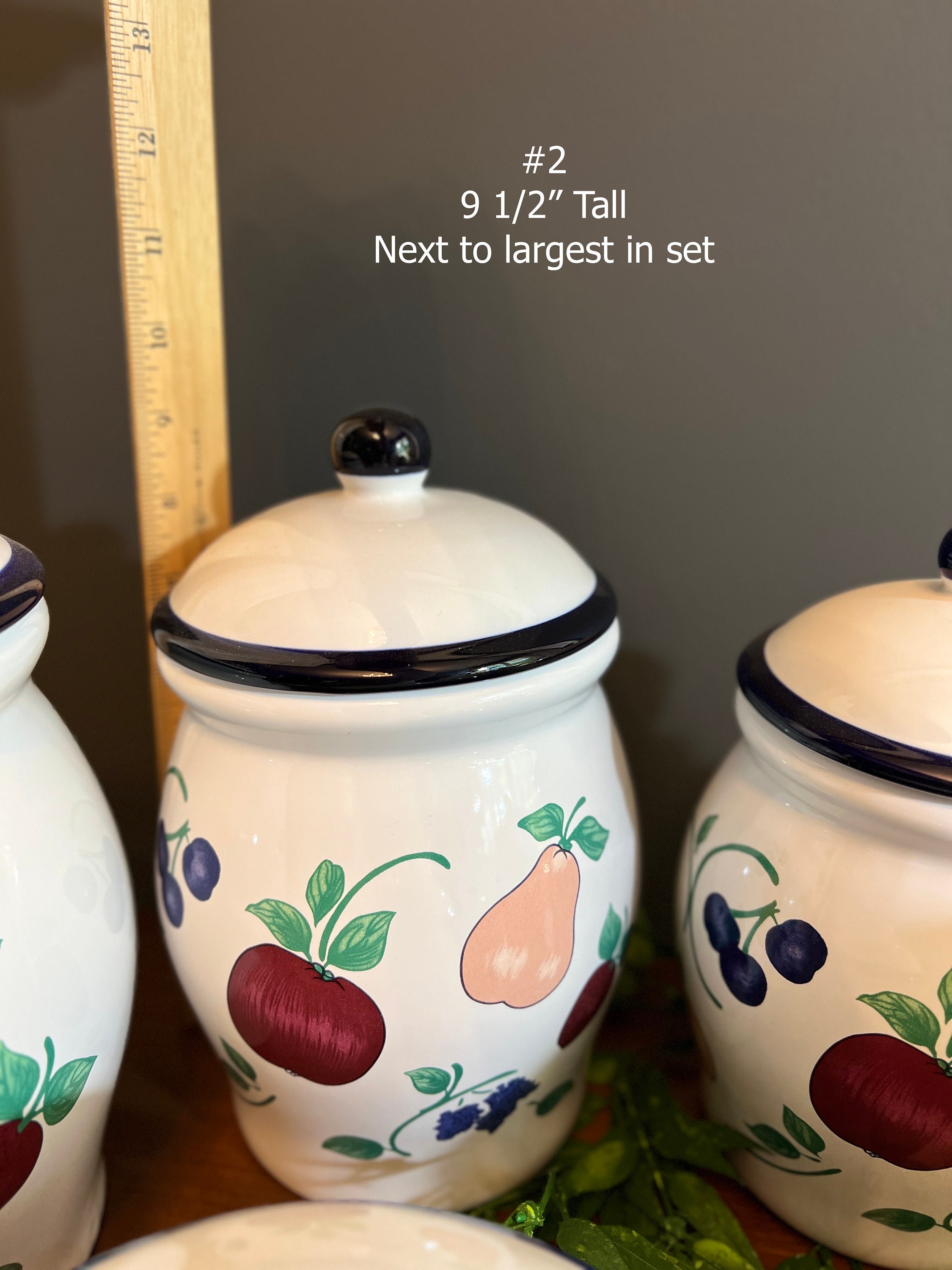 Vintage Princess House Orchard Medley Canisters. Like New Condition ...