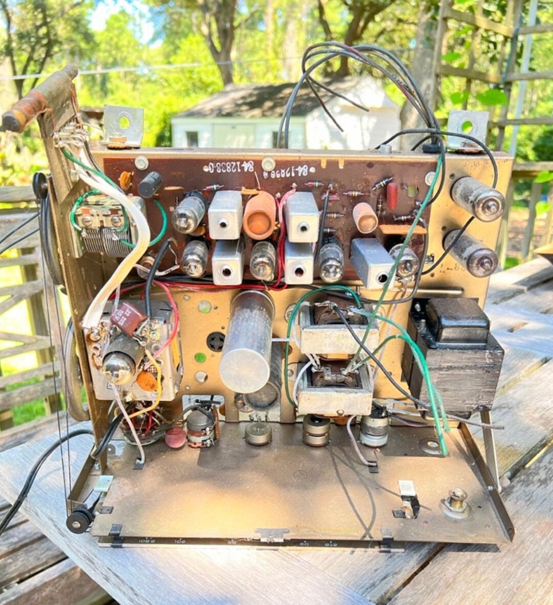 Vintage Sears Silvertone Stereo Radio Parts Innards of Cabinet. Manual ...