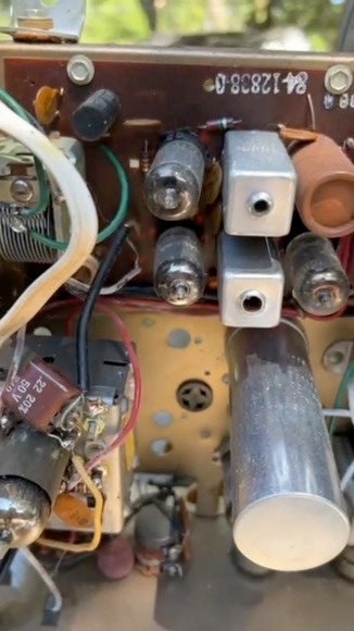 Vintage Sears Silvertone Stereo Radio Parts Innards of Cabinet. Manual ...