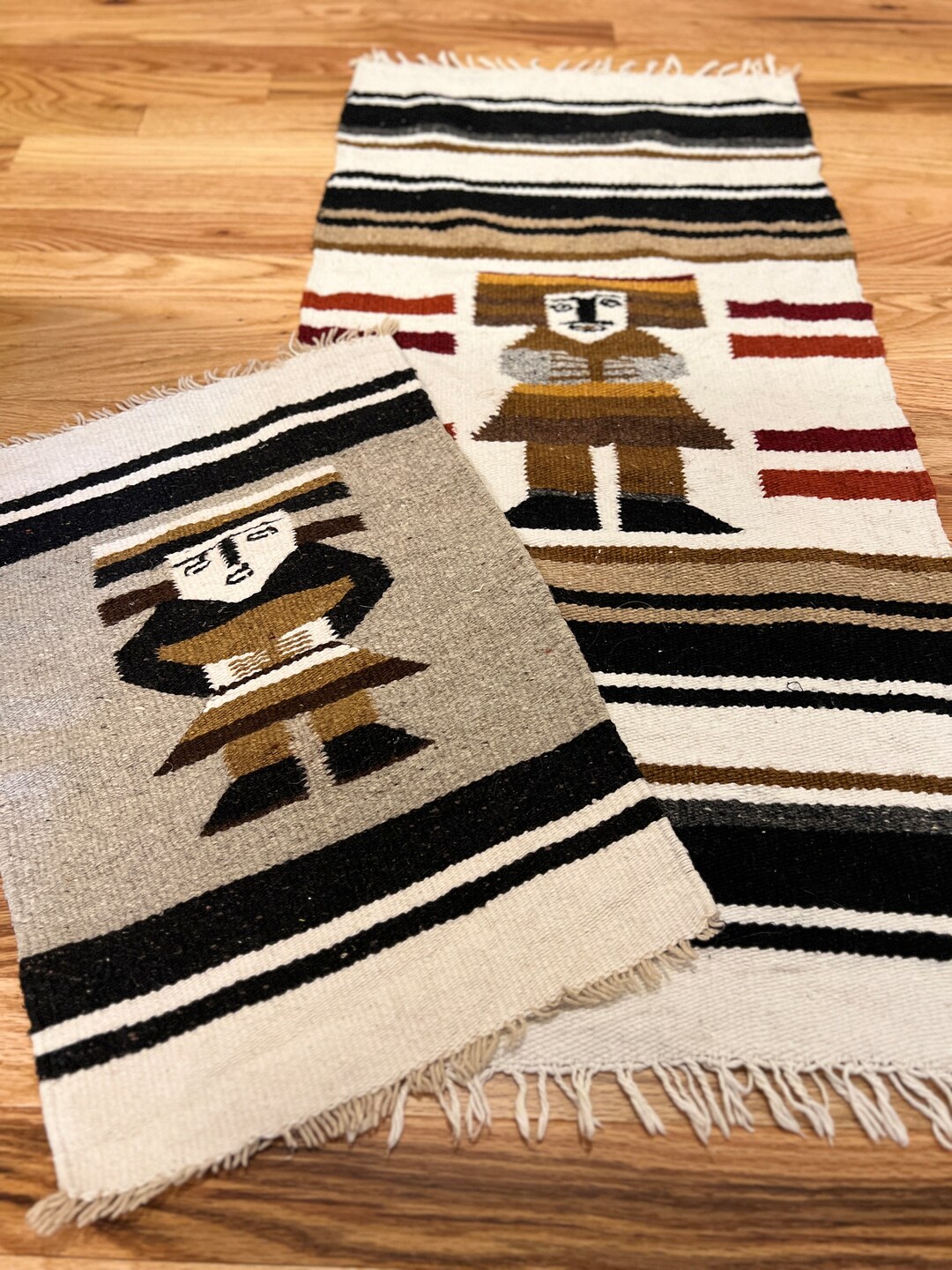Vintage Wool Tribal Kilim Rug Wall Hanging Serape. Navajo / Aztec ...