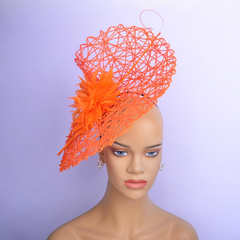 Orange Fascinator - Etsy