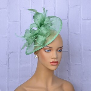 New Mint Green Sinamay Fascinator,tea Party,church Hat,melbourne Cup ...