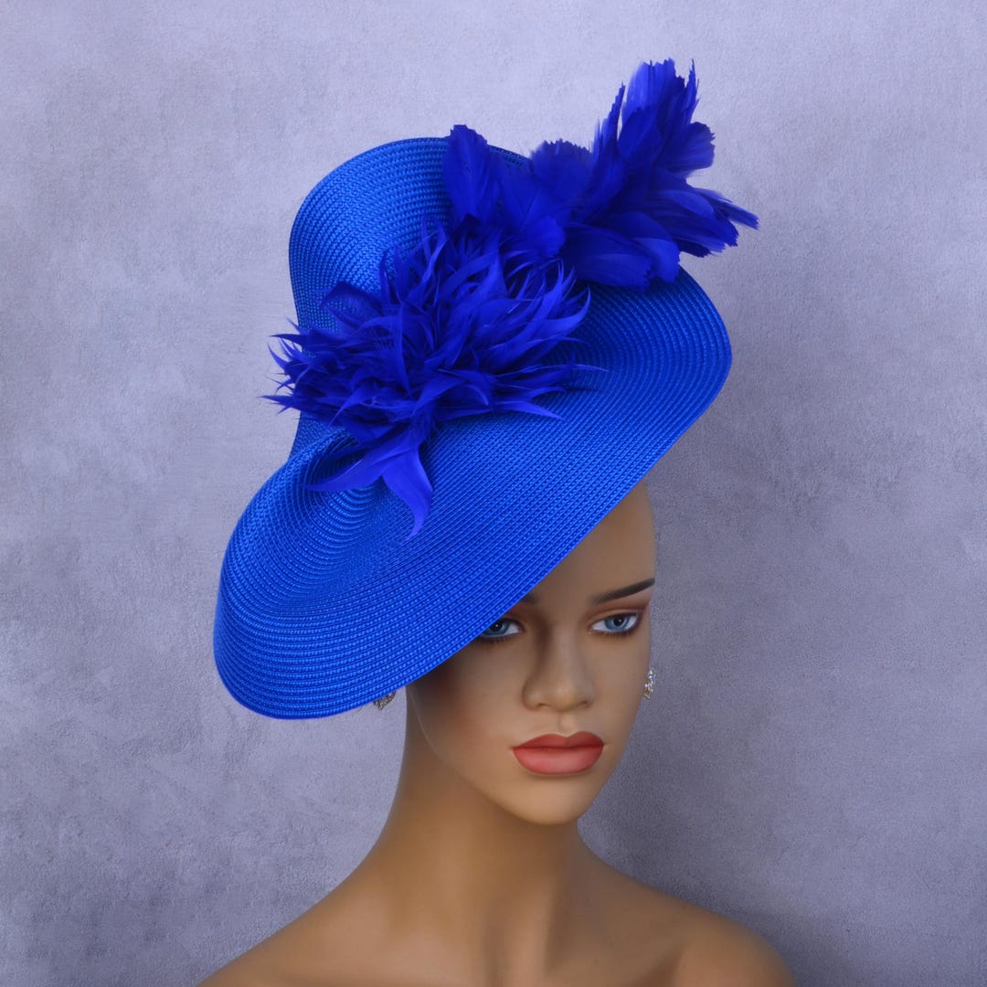 New Royal Blue Kentucky Derby Hat,fascinator,tea Party Hat,church Hat ...