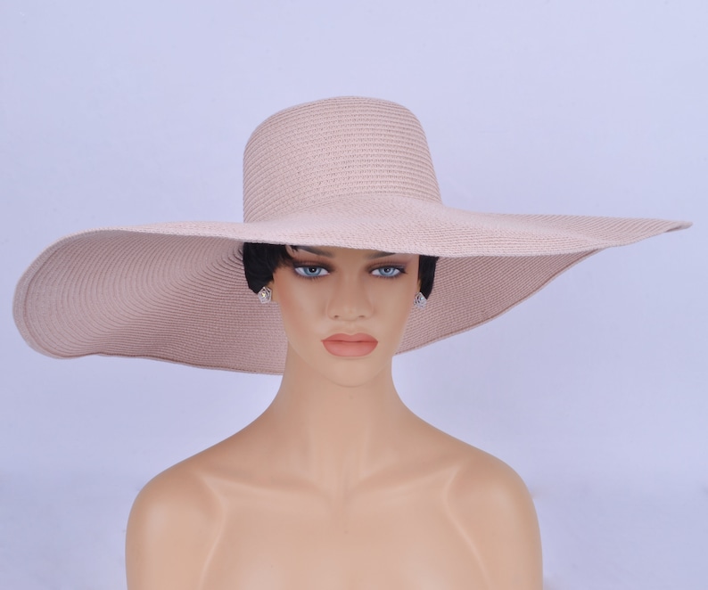 Oversized Pink Straw Sun Hat, Wide Brim Beach Hat - Etsy
