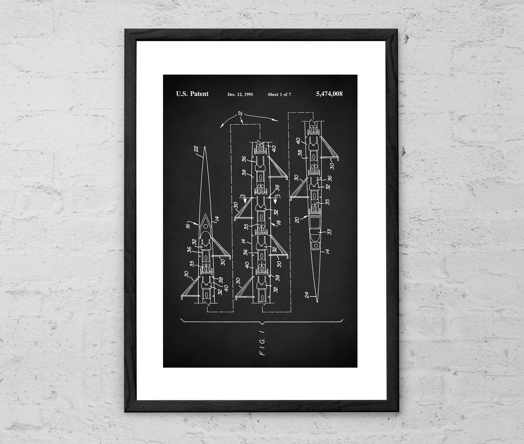 8 Man Rowing Shell Patent - Art Print - Rowing Poster - Rowing Gifts ...