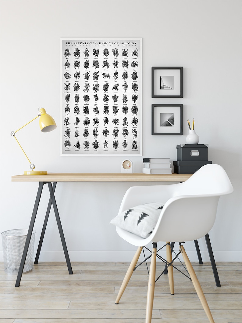 72 Demons of Solomon Art Print the Lesser Key of Solomon - Etsy