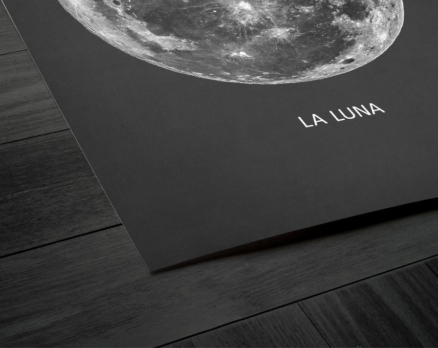 La Luna Art Print Vintage Moon Poster Celestial Decor - Etsy