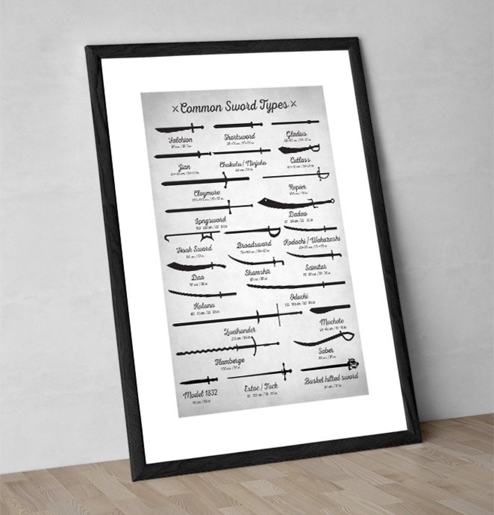Common Sword Types Swords Wall Art Sword Collage Martial - Etsy