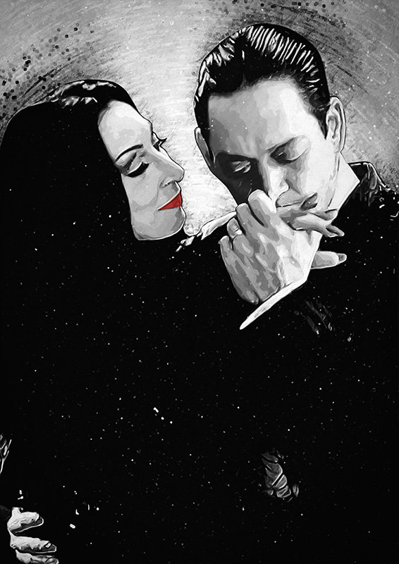Cara Mia Mon Cher La Famille Addams Morticia Addams Et Gomez Addams Poster