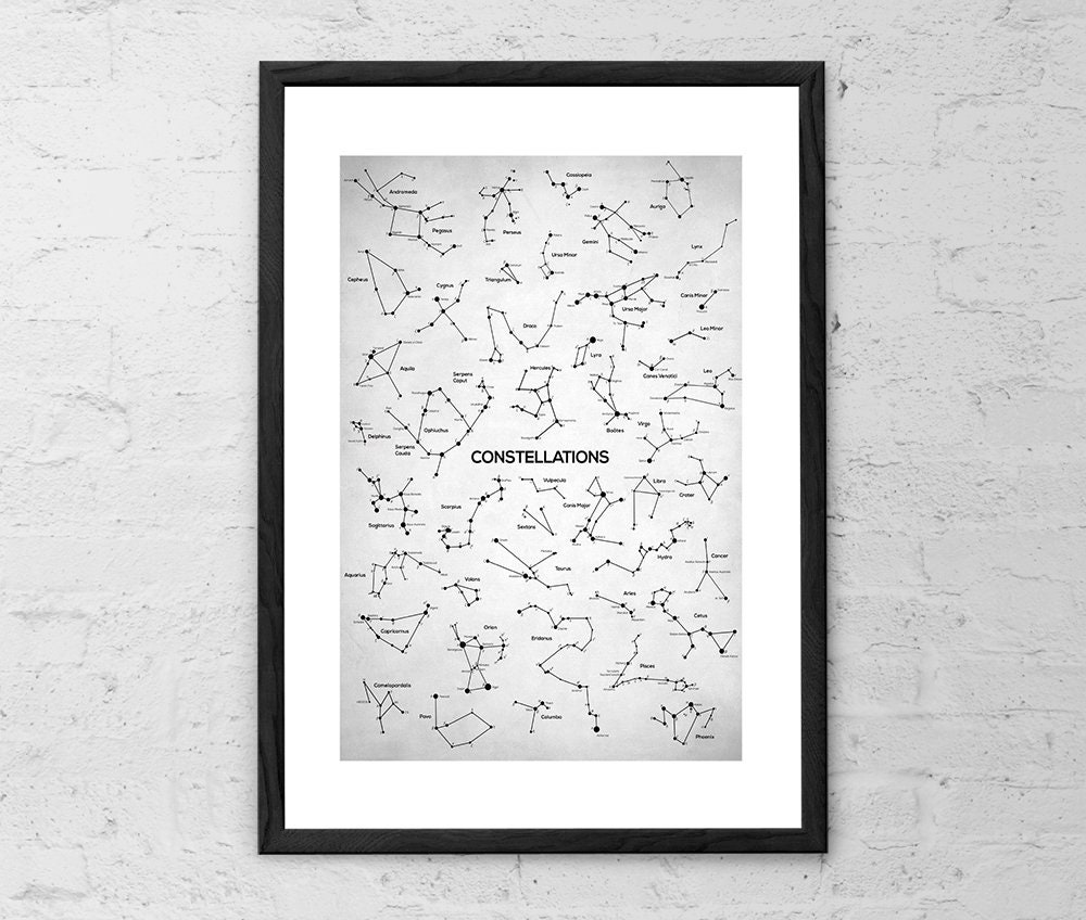 Constellations - Art Print - Constellations Map - Constellations Chart ...