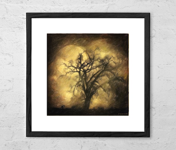 After Tree Oil Painting Art Print Gothic Tree Wall Art | Etsy