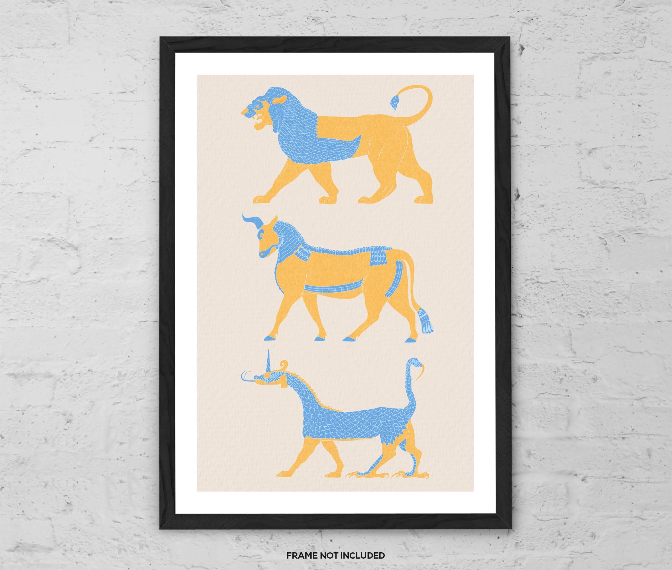 Beasts of Ishtar – Art Print – Ancient Mesopotamian Mythical Beasts ...