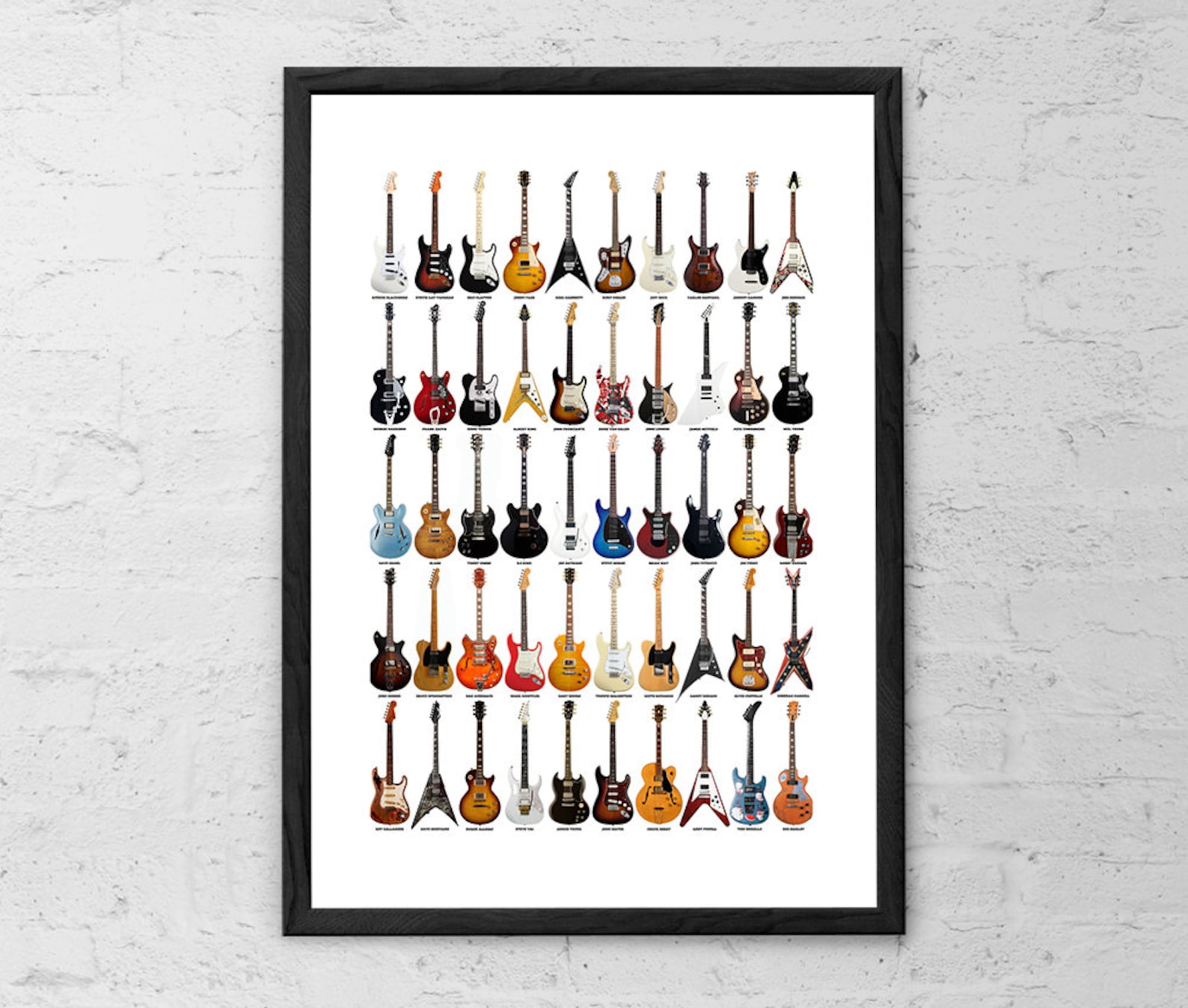 Guitar Legends - Guitar Collage - Guitar Poster - Gifts for Musicians ...