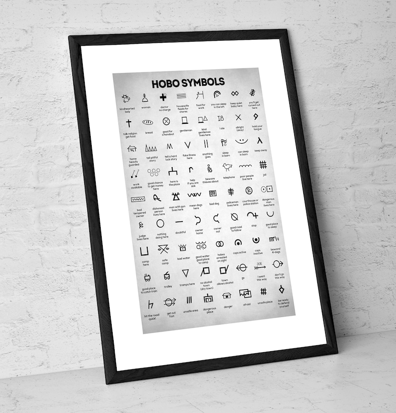Hobo Symbols Hobo Signs Hobo Alphabet Hobo Code Visual Code Street Tag ...