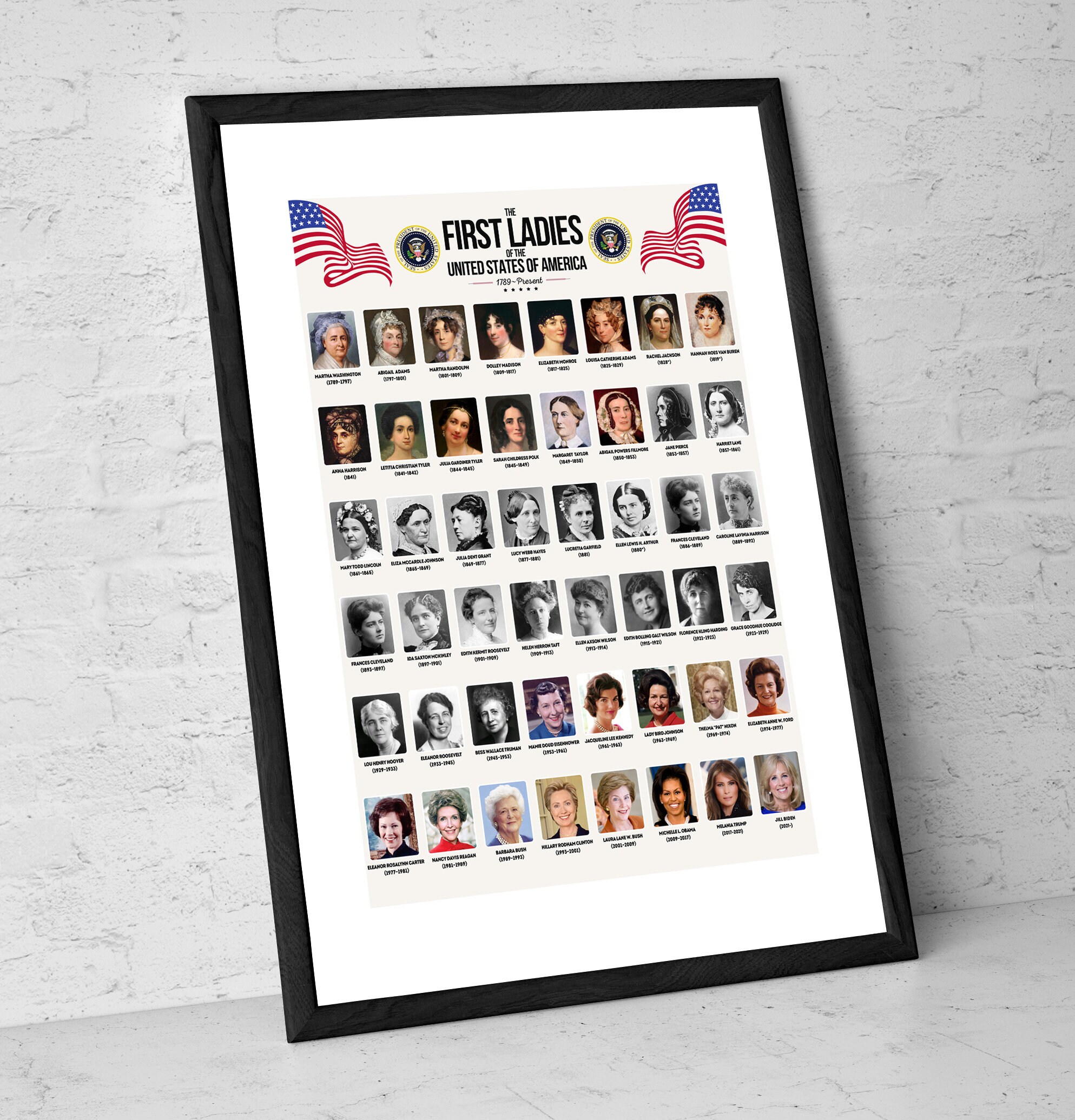 The First Ladies of the United States - Art Print - USA First Ladies ...