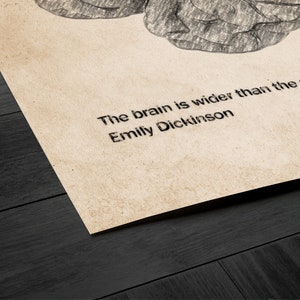 The Brain is Wider Than the Sky - Emily Dickinson Quote - Brain Anatomy ...