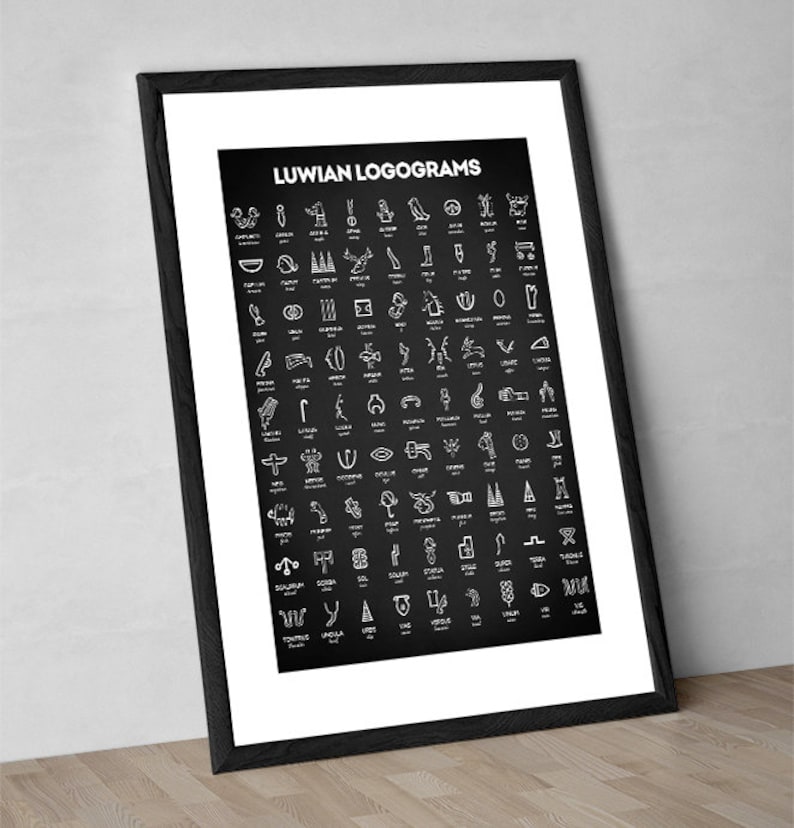 Luwian Hieroglyphic Script Art Print Ancient Mystical - Etsy
