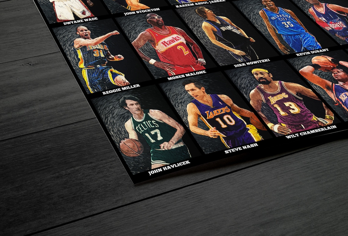 Basketball Legends Art Print Basketball Wall Art Hall of | Etsy