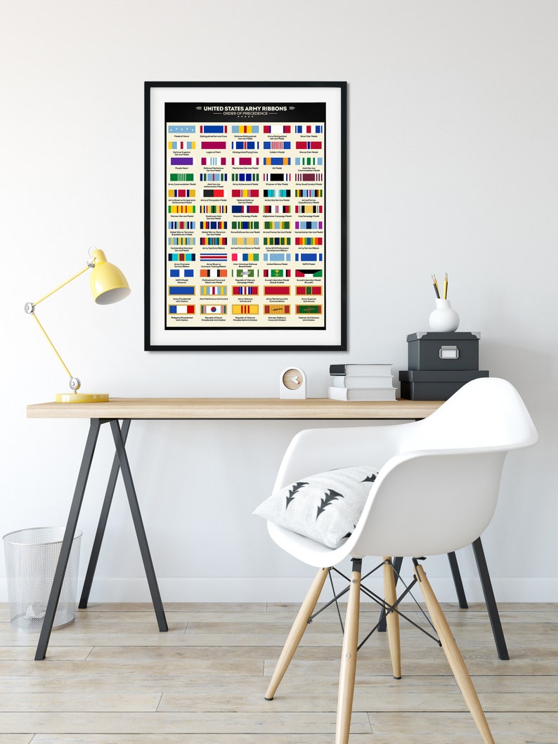 U.S. Army Ribbons Art Print United States Army Awards Medals - Etsy