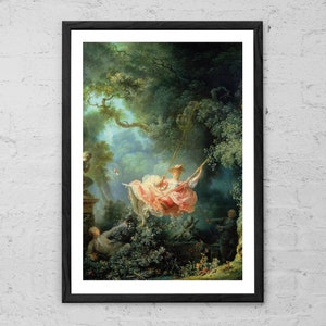 The Swing by Jean-honoré Fragonard Art Print Rococo Decor 18th-century ...