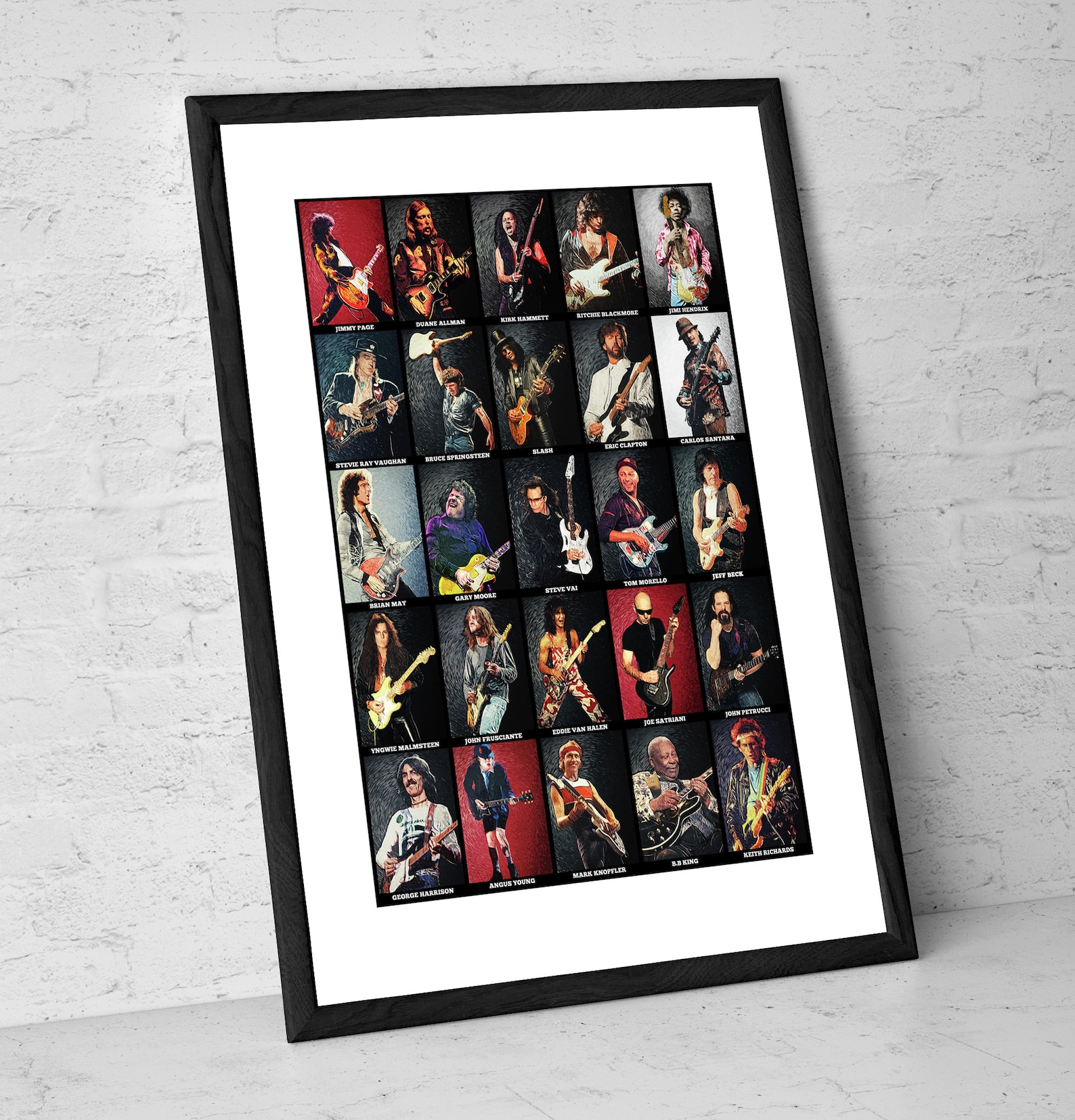 Greatest Guitarists of All Time - Art Print - Rock Poster - Rock and ...