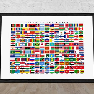 Flags of the World Art Print World Country Flags Poster Classroom Decor ...