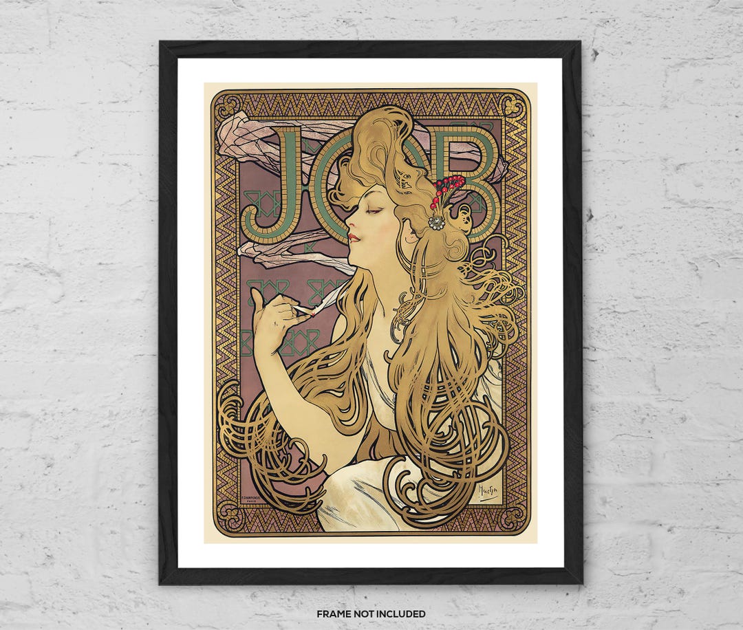 Job by Alphonse Mucha – Art Print – Art Nouveau Poster – Vintage Belle ...