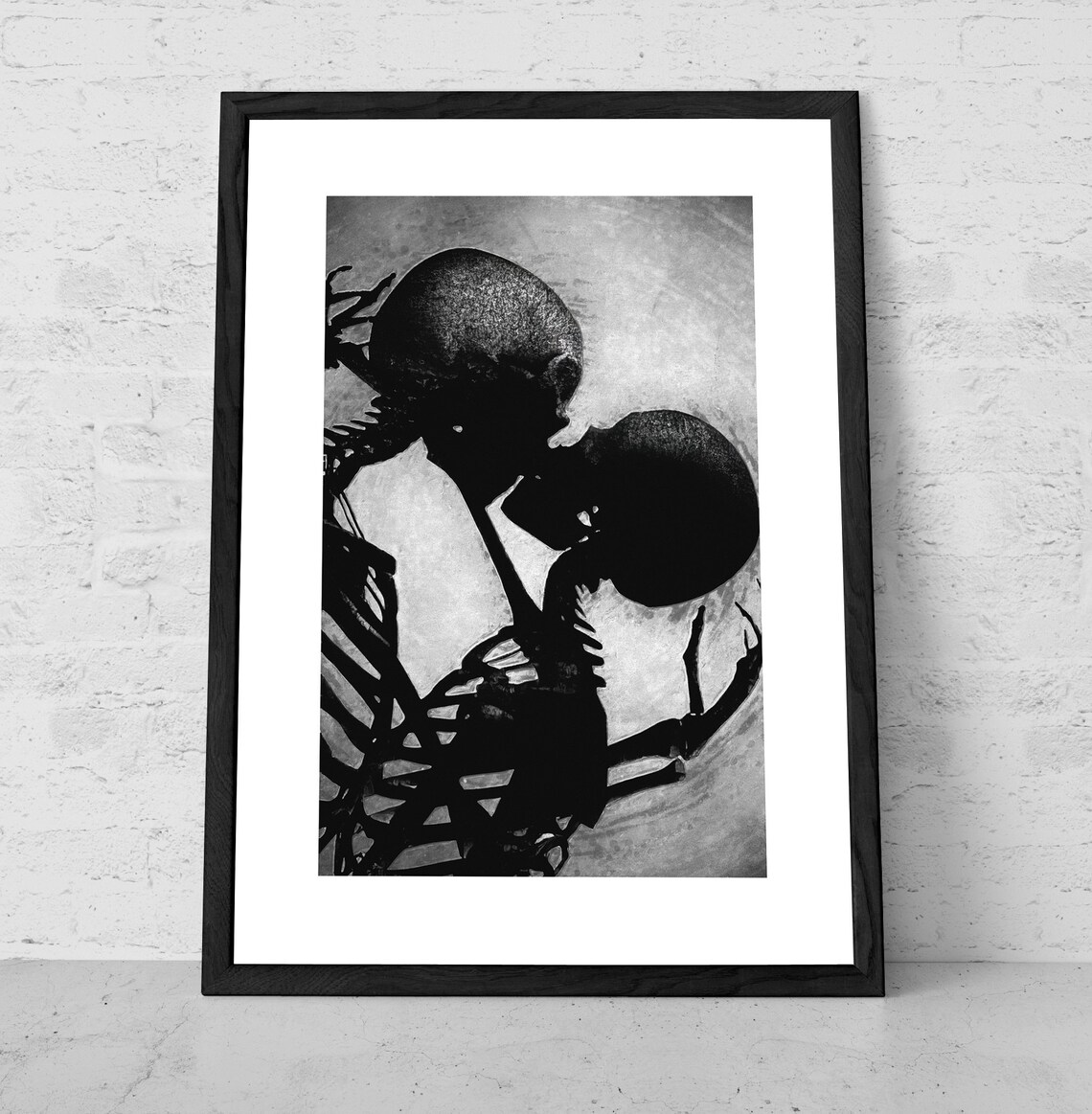 Kiss Me Deadly Art Print Skeletons Love Kissing Wall Decor | Etsy